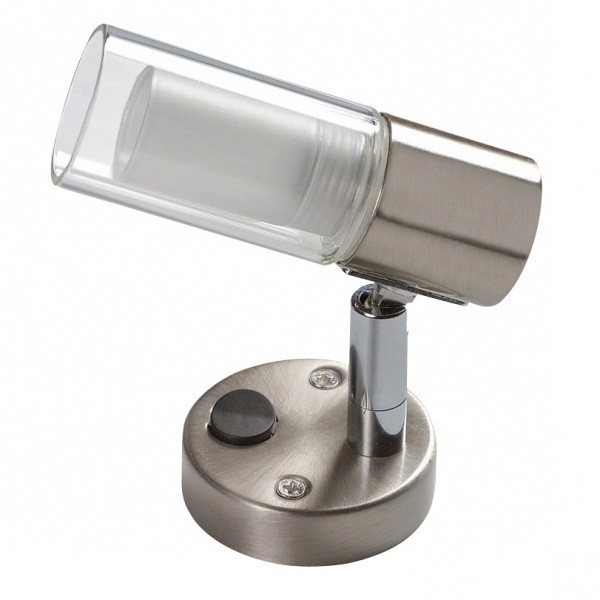 LED-Spot, børstet stål, 1 W Power-LED